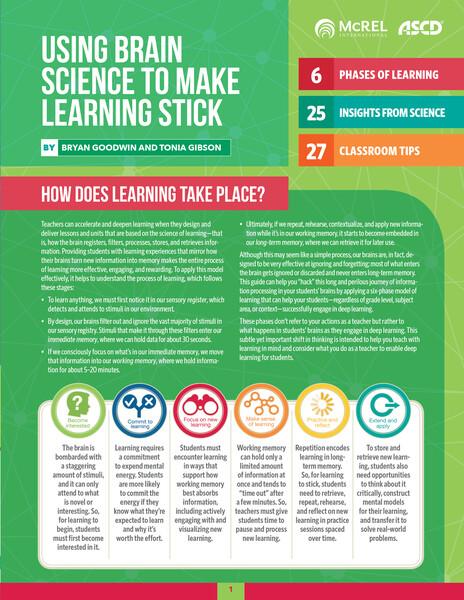 Using Brain Science to Make Learning Stick (Quick Reference Guide)